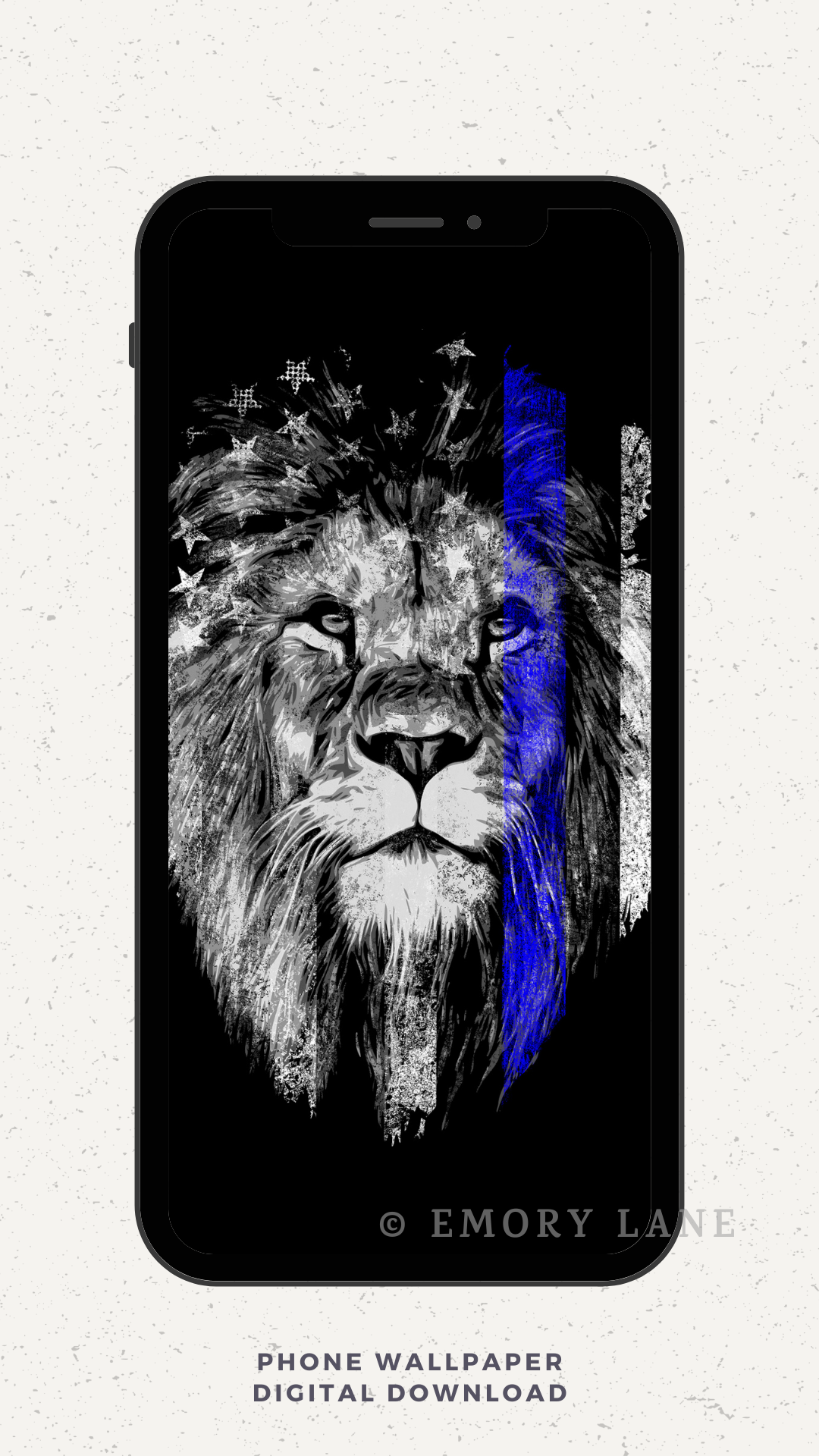 TBL Distressed Lion Digital Download // MOBILE WALLPAPER – Emory Lane