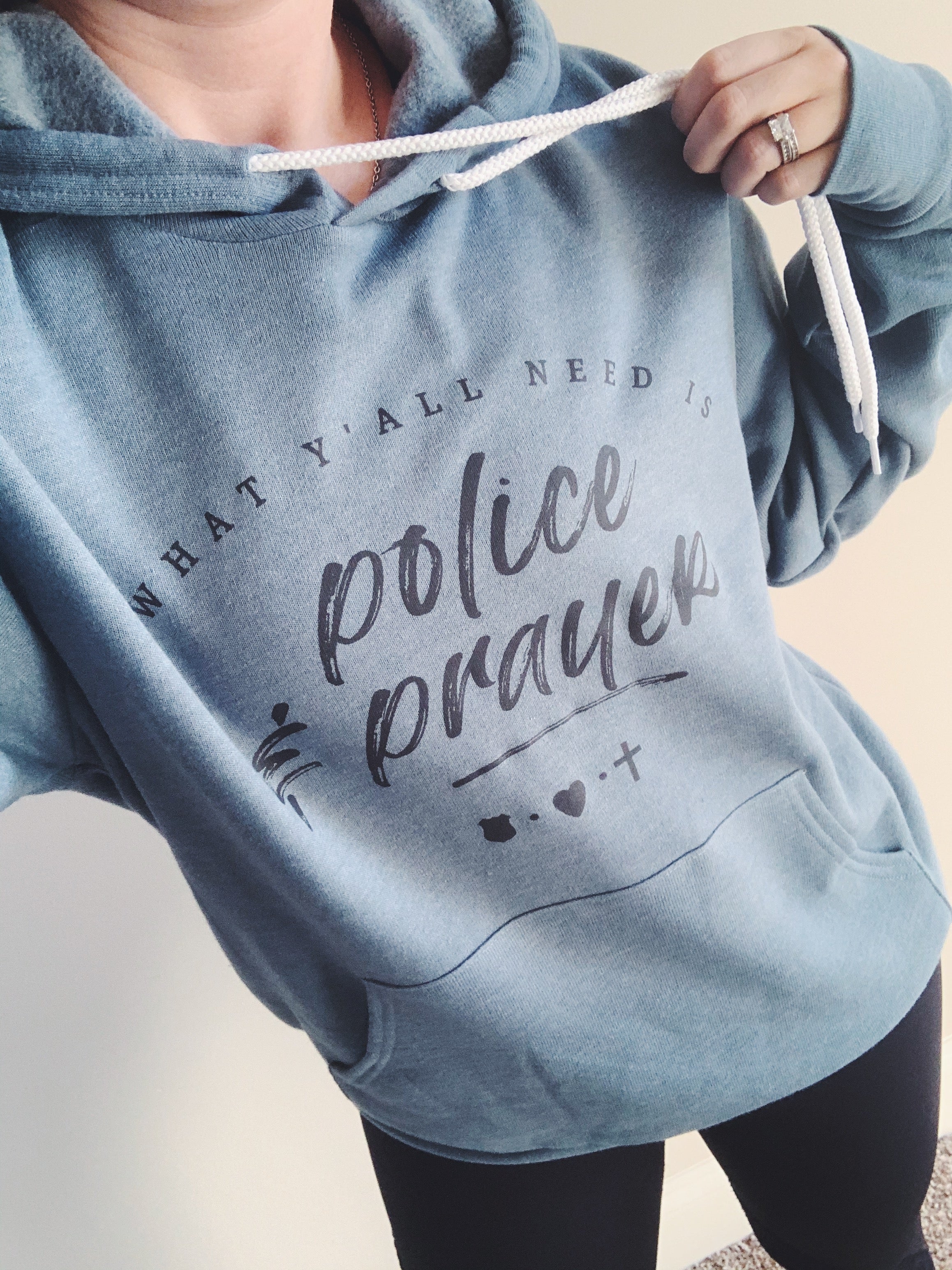 What Y'all Need Is Police + Prayer © Unisex Pullover Hoodie (Black ...